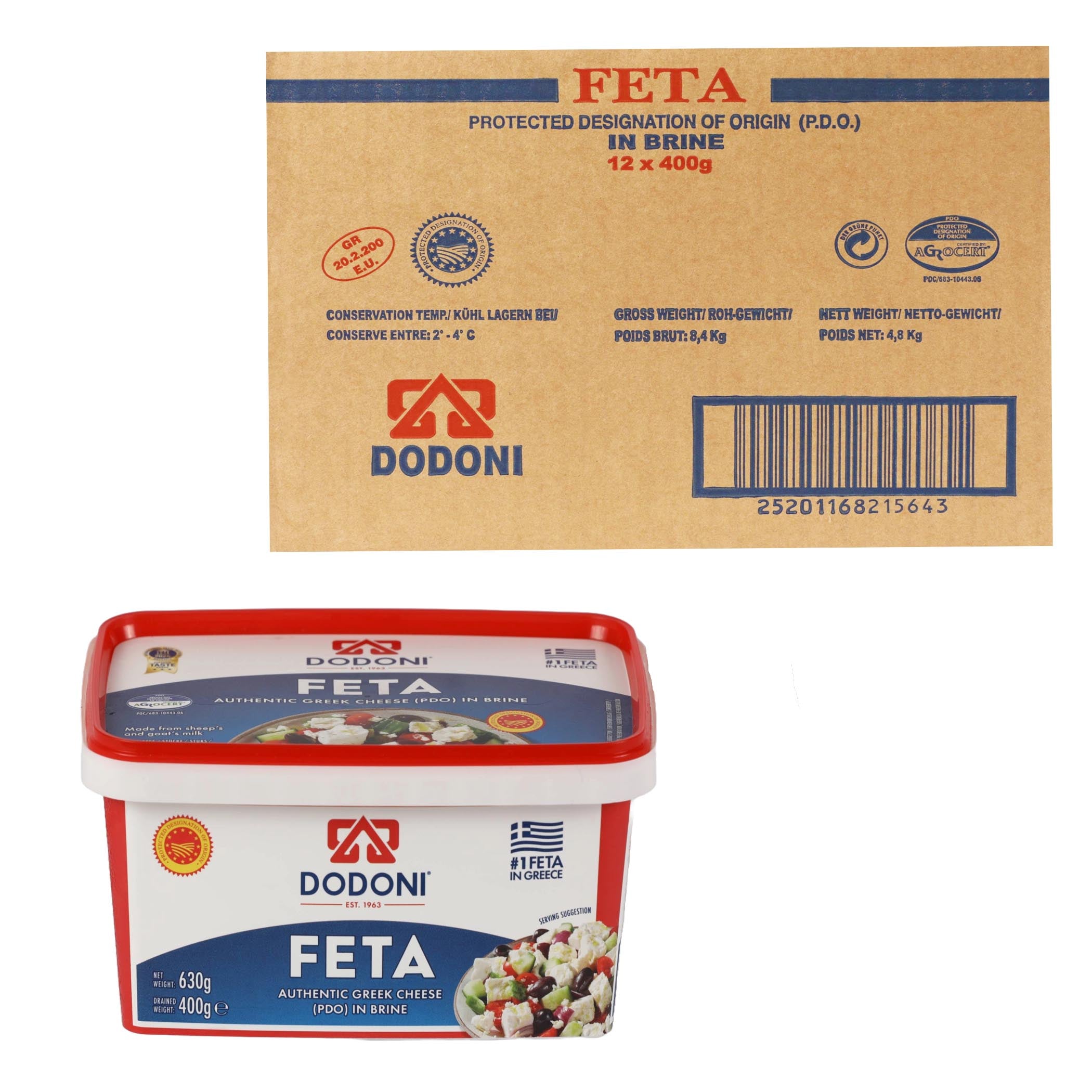 Dodoni Feta PDO in Brine (400 g) – LAB1O1